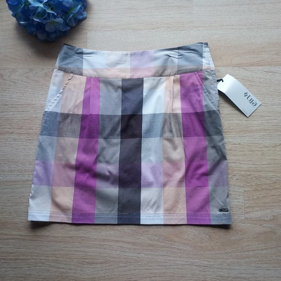 Lija | Shorts | Lija Cubism Plaid Activewear Golf Skort Zip Multicolor ...